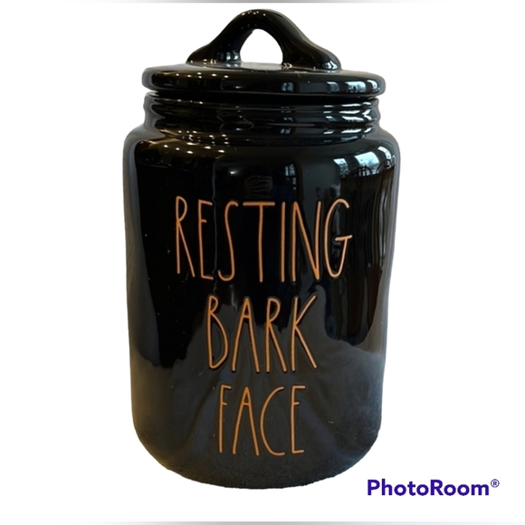 Rae Dunn | Dog | Rae Dunn Black And Orange Resting Bark Face Canister ...